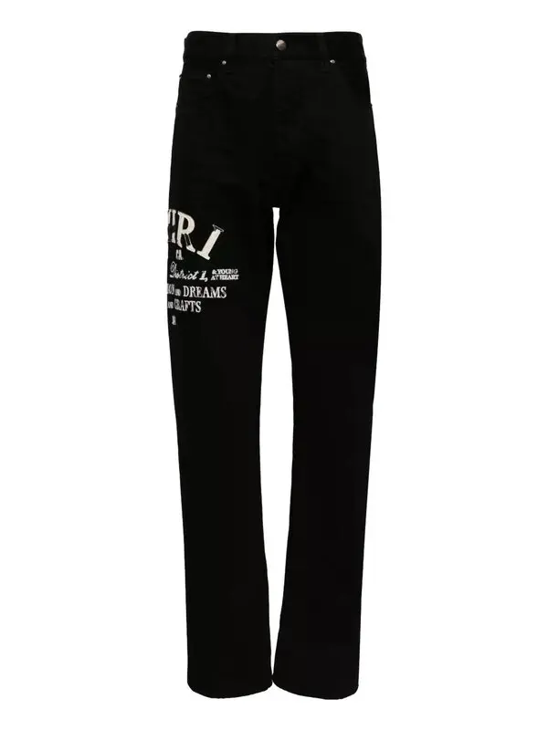 Amiri Logo-appliqué Straight-leg Jeans - Black