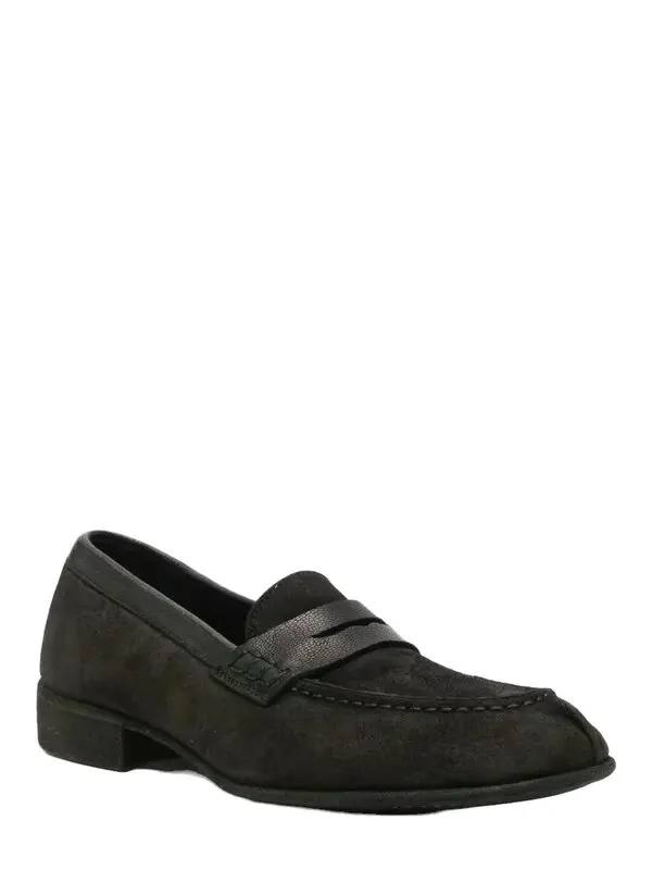 Guidi Suede Leather Loafers - Black