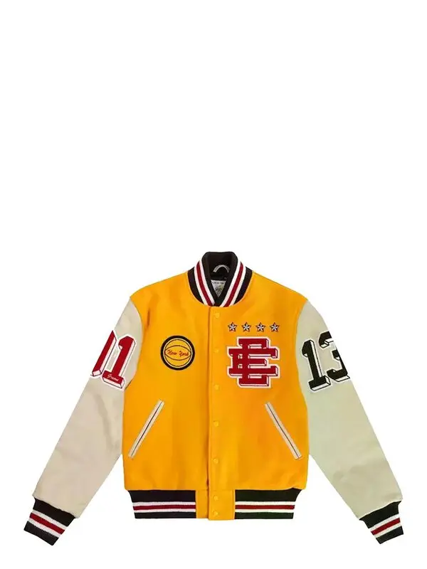 ERIC EMANUEL Varsity Letterman Patch-detail Jacket - Yellow