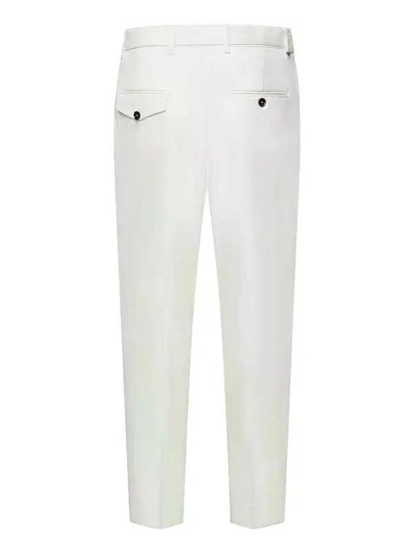BE ABLE Belted Pleated Tailored Trousers - White