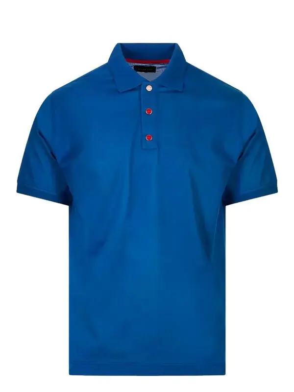 Kiton Logo-button Polo Shirt - Blue