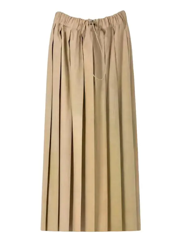 Fabiana Filippi Pleated Drawstring Maxi Skirt - Neutrals
