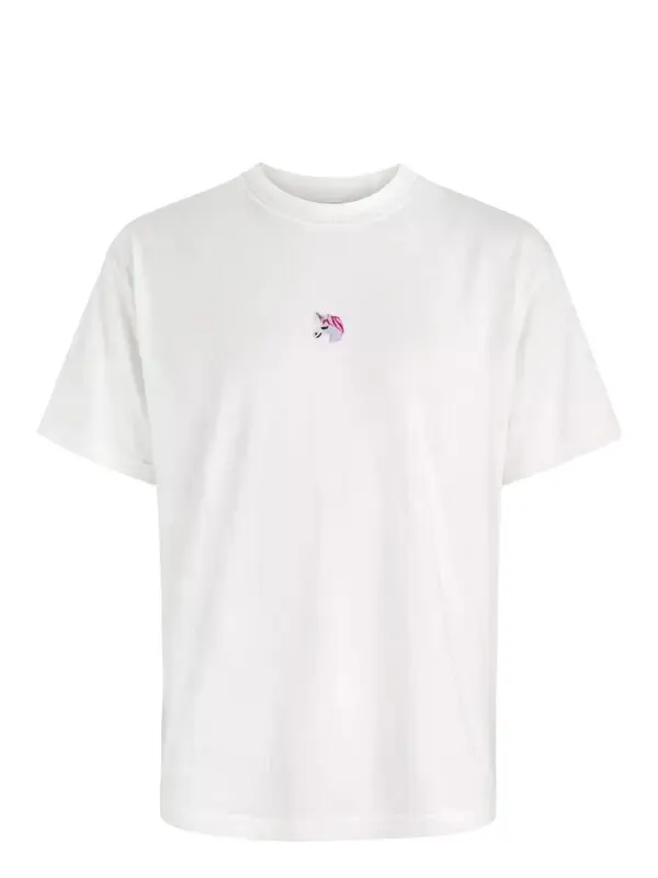 ALBERTO BRESCI Unicorn Embroidered Cotton T-shirt - White