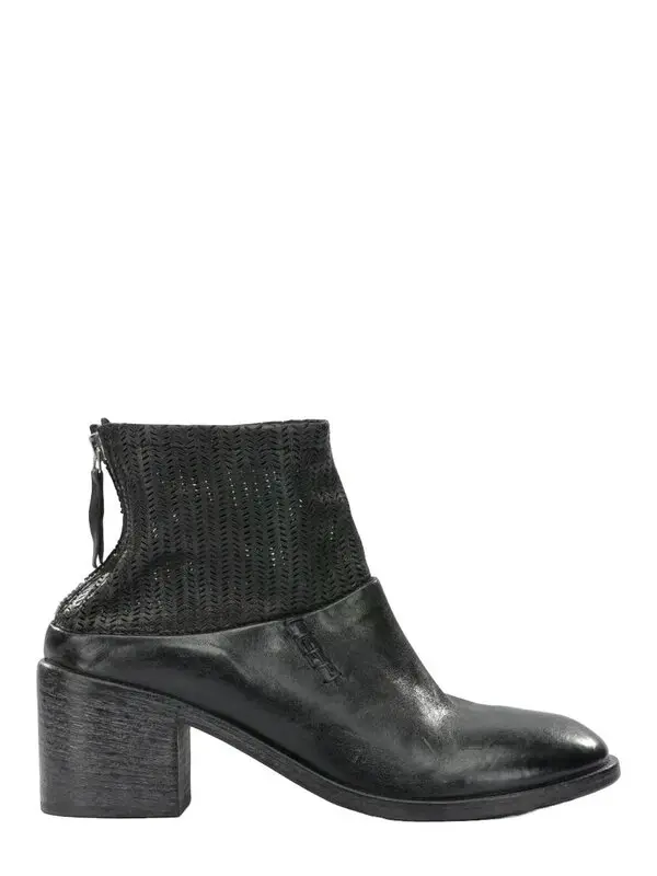 Moma Panelled Leather Ankle Boots - Black