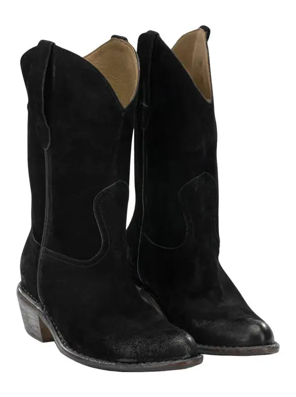 Moma Panelled Cowboy Boots - Black