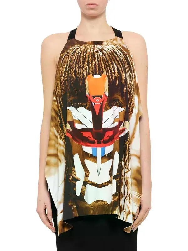 Givenchy Mask Graphic Midi Dress - Black