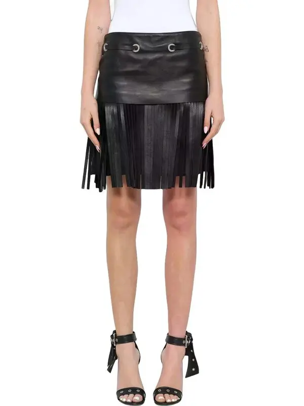 Neil Barrett Fringed Midi Skirt - Black