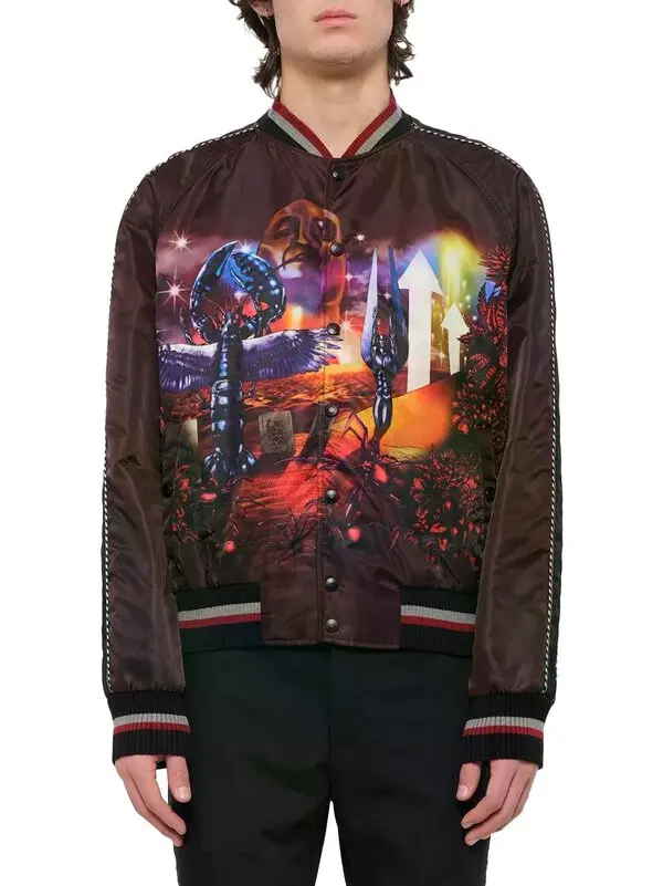 LANVIN Planet Scene Print Bomber Jacket - Multicolour