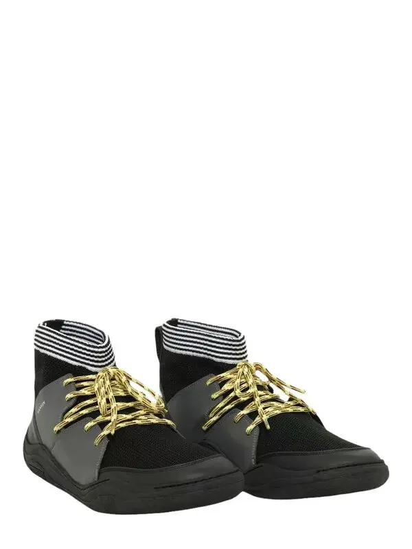 LANVIN Calf Leather And Techno Neoprene Diving Sneakers - Black