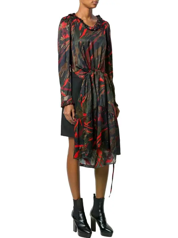 Balenciaga Hybrid V-neck Dress - Multicolour