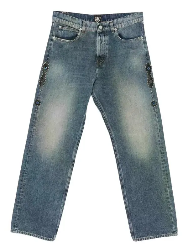 HTC LOS ANGELES Stud-embellished Jeans - Blue