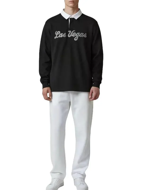ERIC EMANUEL Rugby Core Lv Long-sleeve Polo Shirt - Black