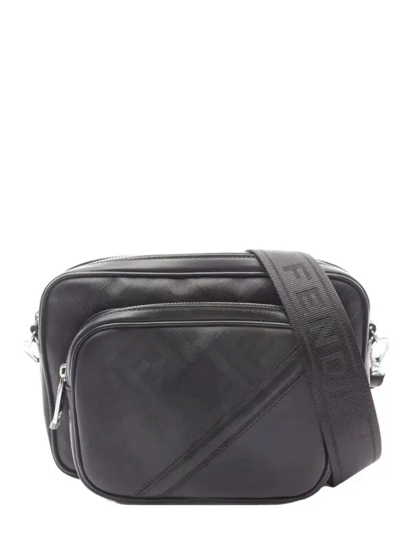 Fendi Shadow Diagonal Monogram Cross Body Bag - Black