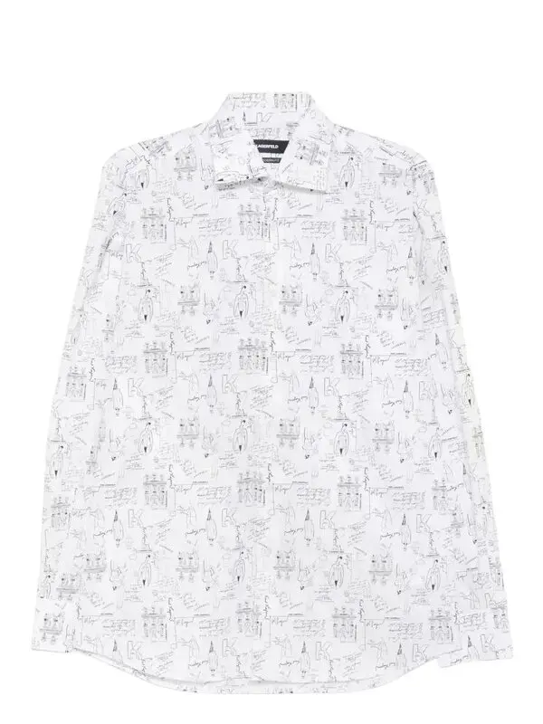 Karl Lagerfeld Graphic-print Long-sleeve Shirt - White