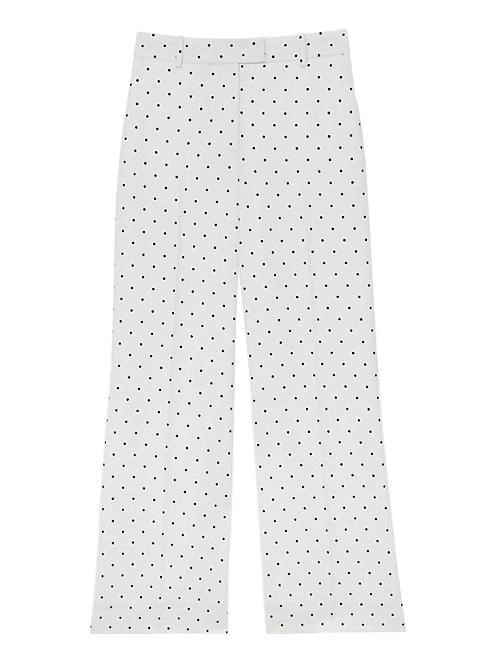 REISS Beatrix Polka-dot Woven Trousers - White Navy