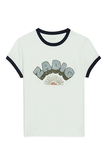 Zadig&Voltaire Branded-print Cotton-jersey T-shirt - Light Jade