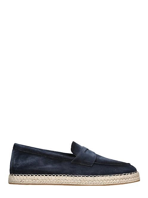 Santoni Carlo Suede Espadrille Loafers - Navy
