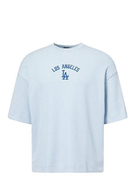 New Era La Dodgers Mlb Waffle Cotton-blend T-shirt - Blue