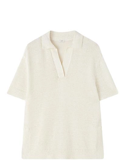 JOSEPH Rian Open-collar Cotton-blend Top - Wax