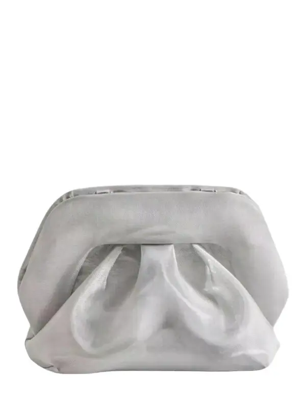 THEMOIRE Ruched-detail Clutch Bag - Silver
