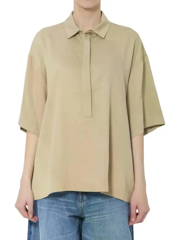 THE FRANKIE SHOP Eda Short-sleeve Polo Shirt - Neutrals