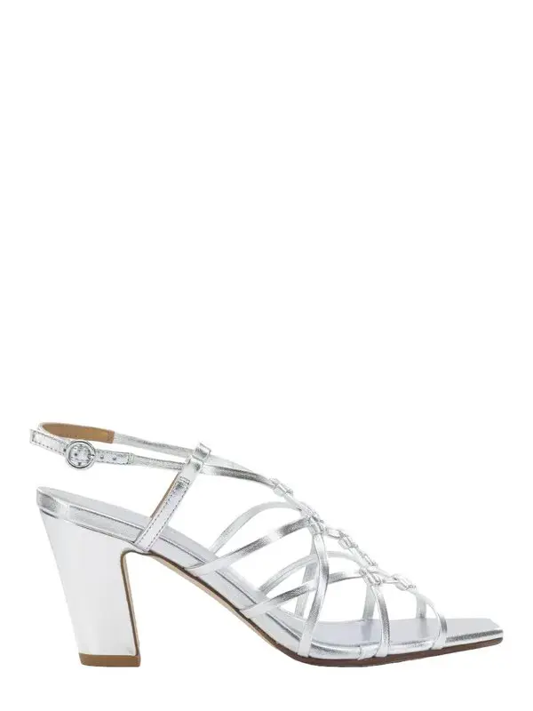 AeydĒ Acacia Laminated Leather Sandals - Silver