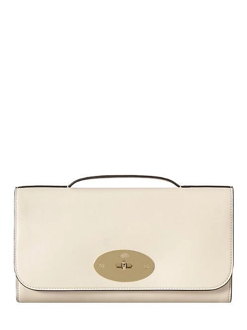 Mulberry Lily Leather Clutch Bag - Eggshell
