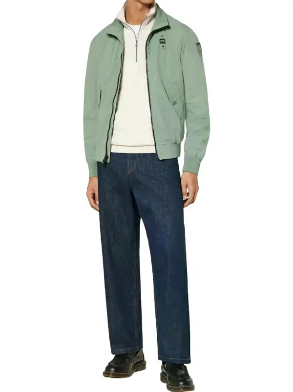 BLAUER. Logo-patch Zip-up Jacket - Neutrals