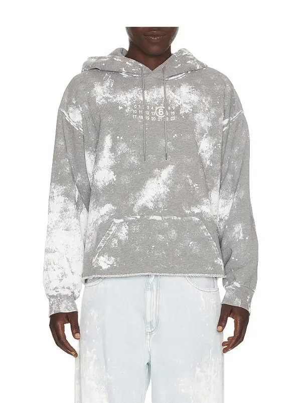MAISON MARGIELA Distressed Logo Hoodie - Grey
