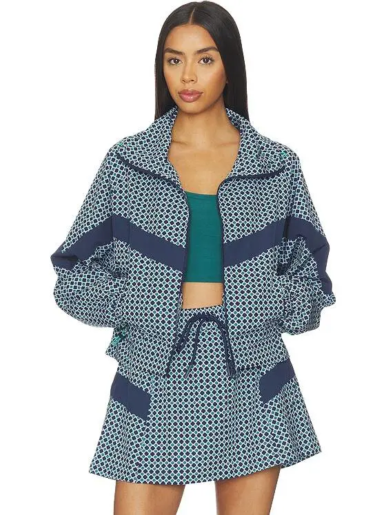 Beach Riot Casen Jacket In With Geometric Print - Navy