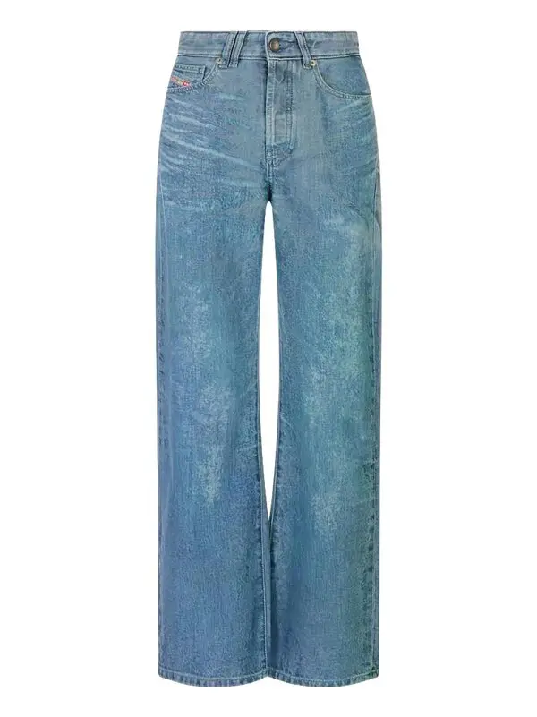 DIESEL® Acid-wash Wide-leg Jeans - Blue
