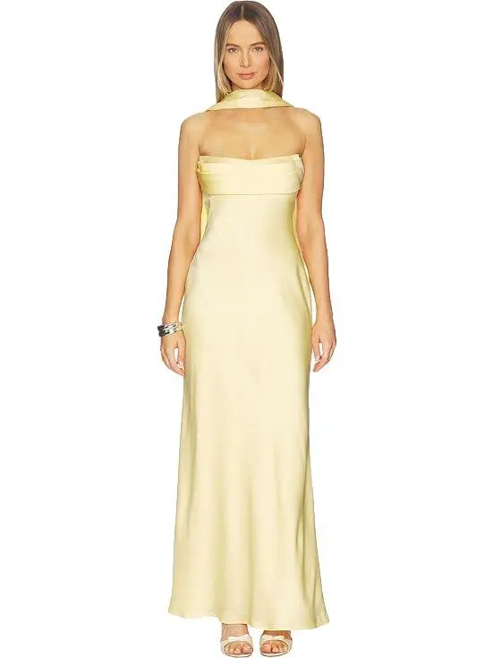 RUNAWAY THE LABEL Madeleine Strapless Maxi Dress In . Also - Yellow