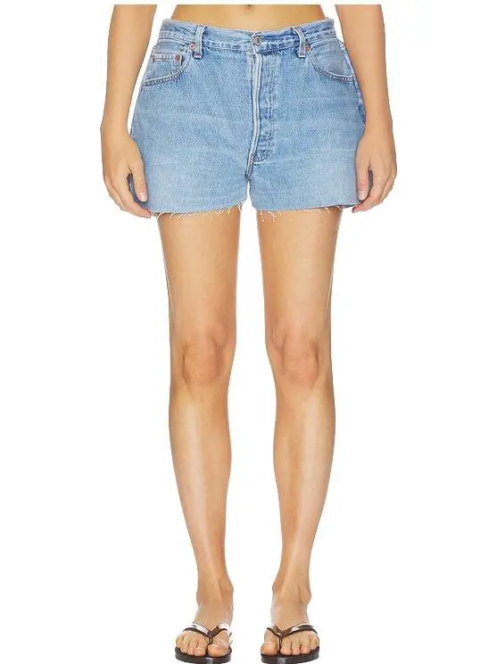 ALIGRACE Tomboy Short Light Wash Denim - Blue