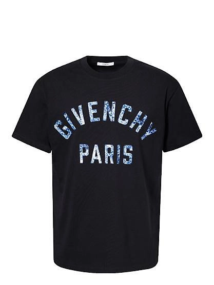 Givenchy Appliqué Logo-text Cotton T-shirt - Black