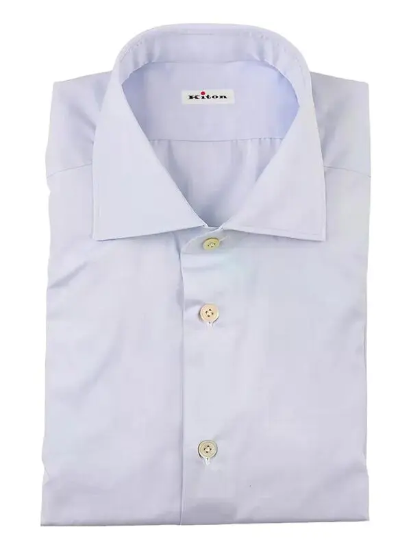 Kiton Spread-collar Button-up Shirt - Blue