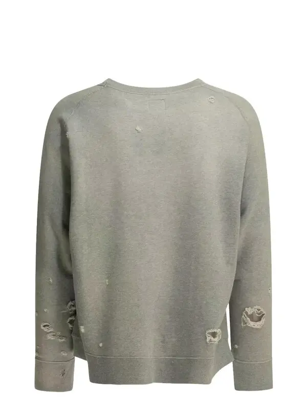 Needles Butterfly-print Distressed-effect Sweatshirt - Grey