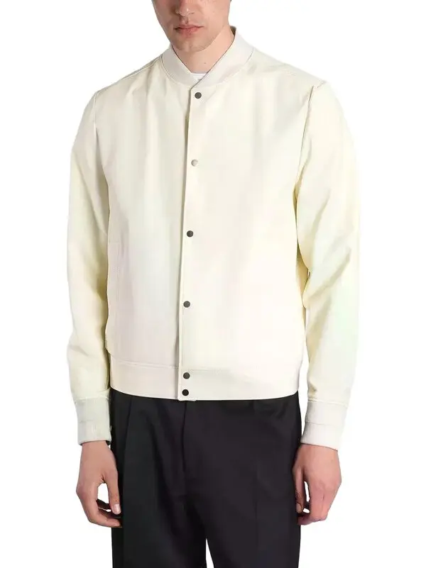 SALVATORE SANTORO Leather Bomber Jacket - Neutrals