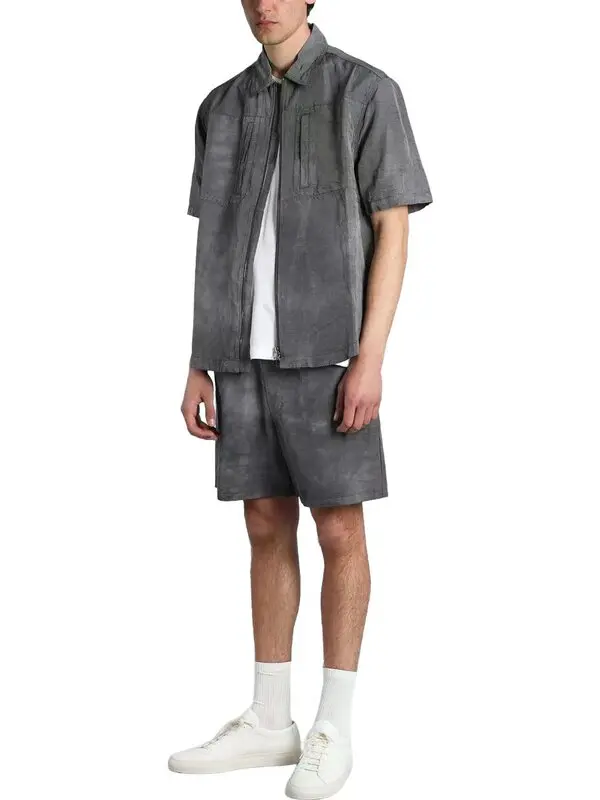ROBERTO COLLINA Zip-up Short-sleeve Shirt - Grey