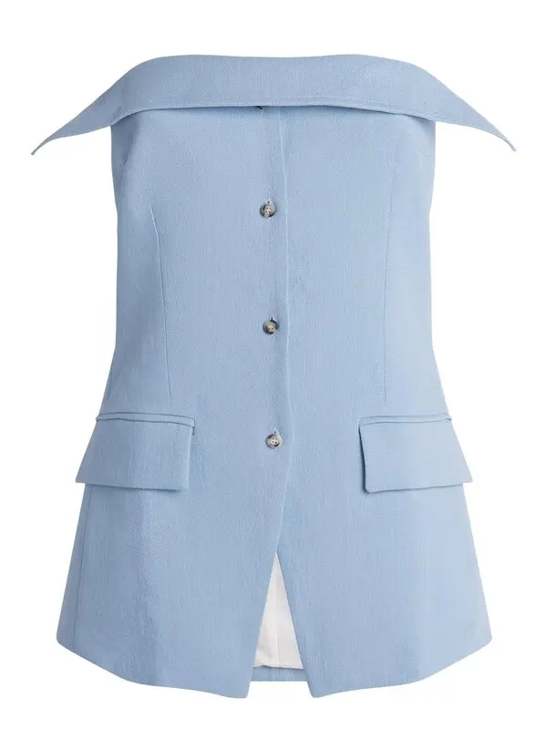 Nanushka Sleeveless Tailored Maleah Top - Blue