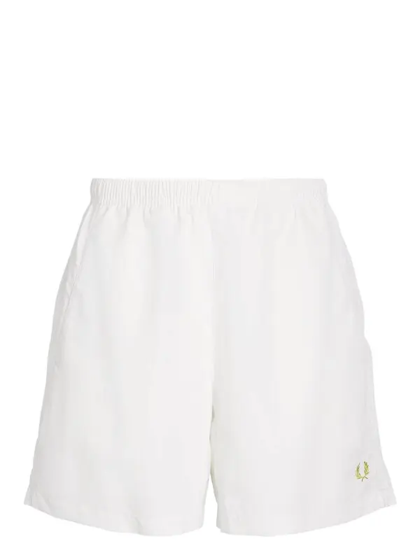 Fred Perry Embroidered Laurel Wreath Tennis Shorts - White