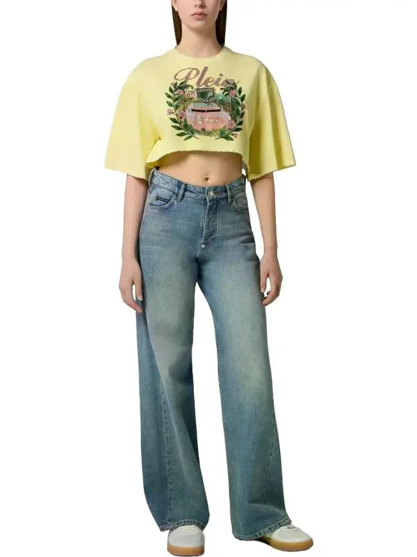 Philipp Plein Embellished Crop Top - Yellow