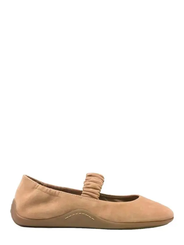 Ash Maya Ruched-strap Suede Ballet Flats - Brown