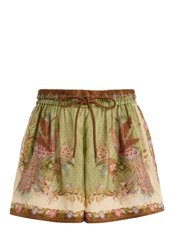 Zimmermann Indra Silk Printed Shorts - Multi