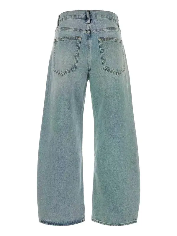 FRAME The Bow Crop Wide-leg Jeans - Blue