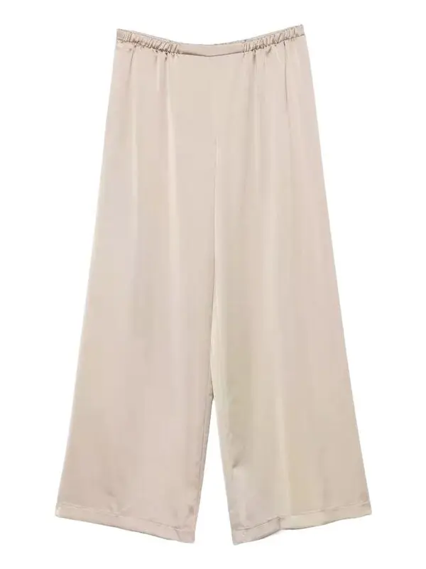 Imperial Satin Finish Wide-leg Trousers - Neutrals