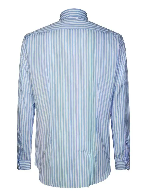 XACUS Stripe-pattern Shirt - Blue