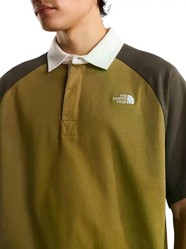 The North Face Colour-block Raglan-sleeve Polo Shirt - Green