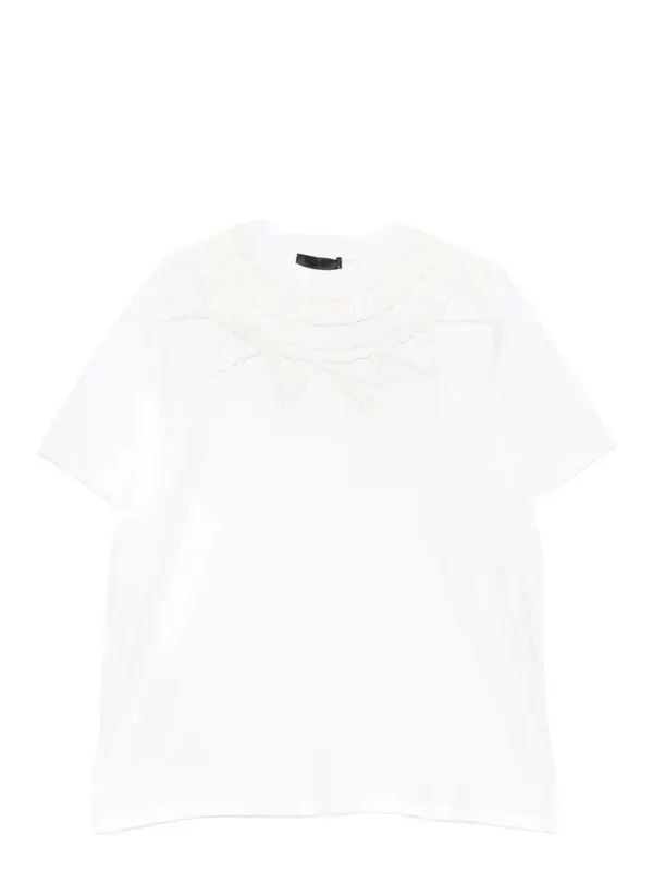 RAXXY Quilted Detail T-shirt - Neutrals