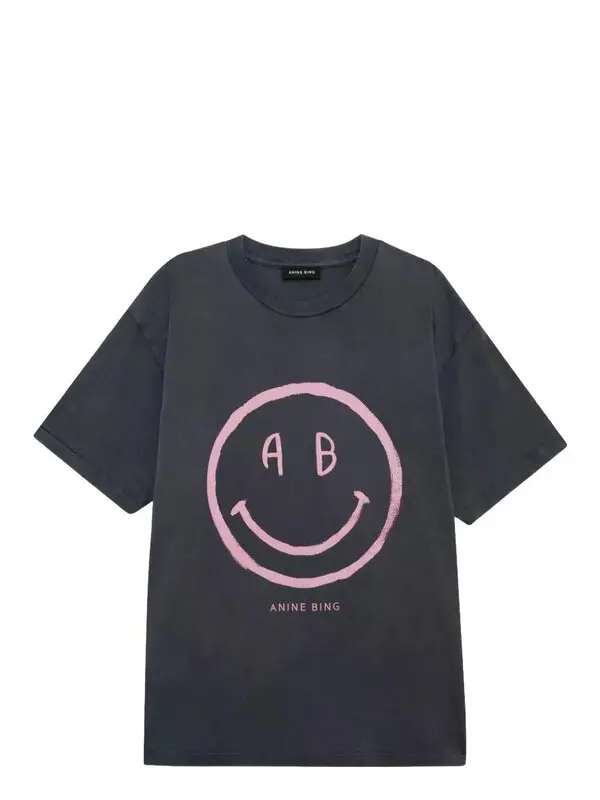 ANINE BING Cade Smiley T-shirt - Grey
