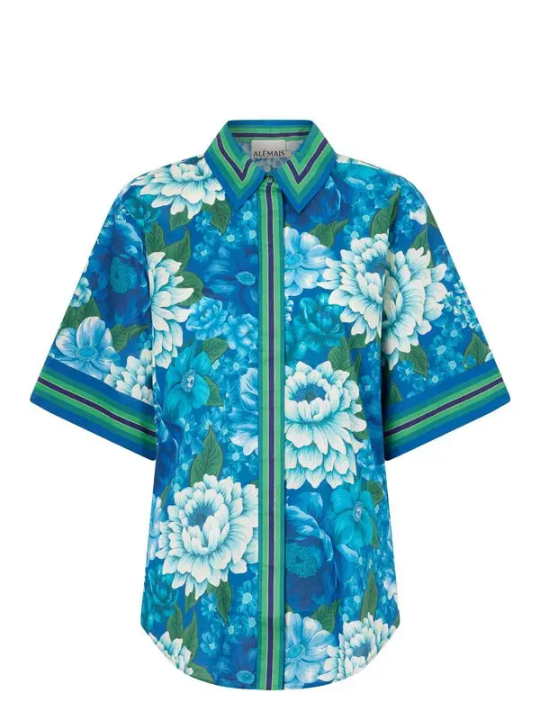 ALEMAIS Margo Striped Floral-print Organic Cotton-voile Shirt - Multi
